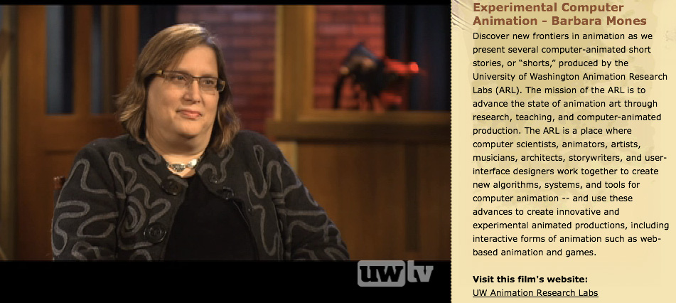 Allen School News » Barbara Mones, UW CSE’s animation courses, on UWTV ...
