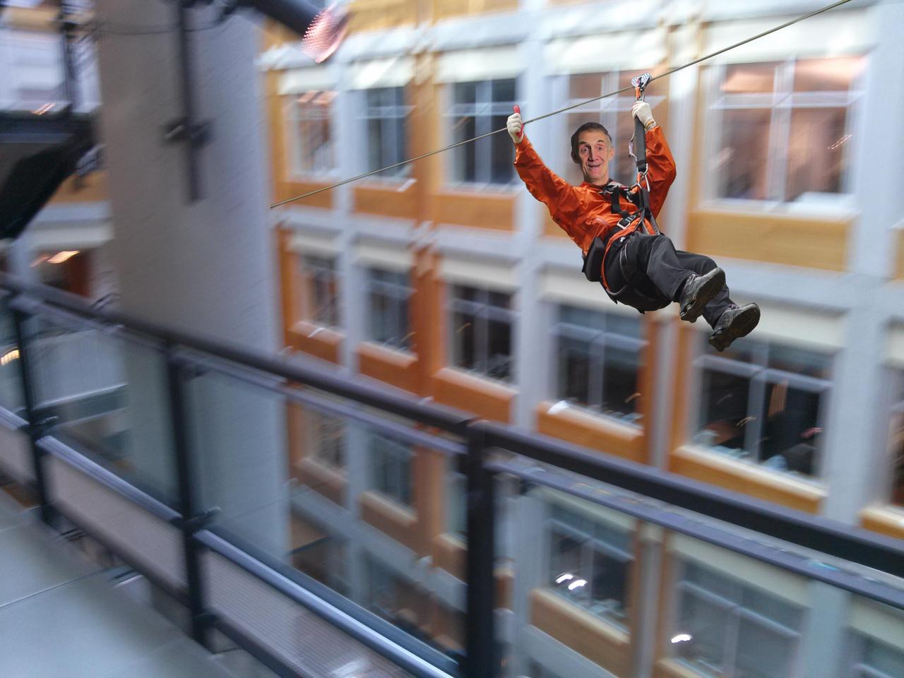 Allen School News » Levy installs zipline in Allen Center atrium, sends ...